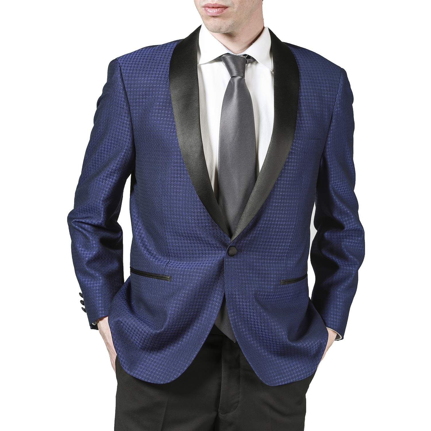 London Fog Men's Peak Lapel & Shawl Collar Regular Fit Two Piece Tuxedo ...