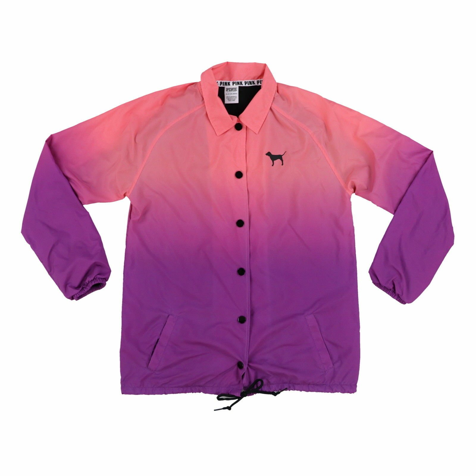 Victoria's Secret Pink Coach Jacket Coat Casual Windbreaker Outerwear ...