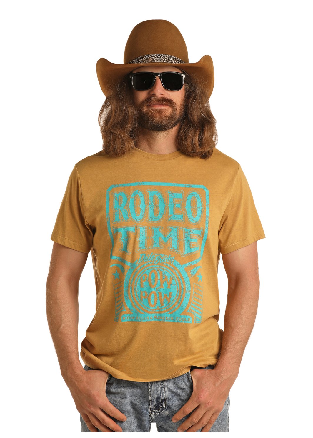 Rock and Roll Cowboy Mens Dale Brisby Mustard Rodeo Time Tee | eBay