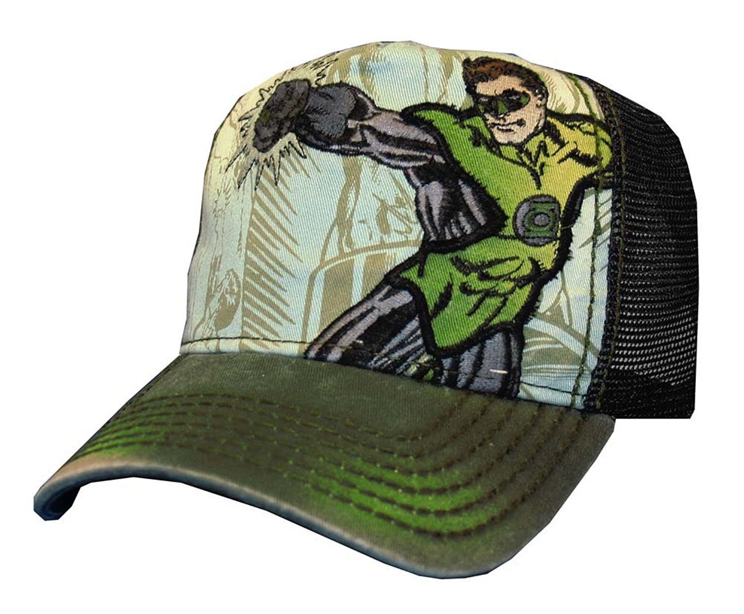 Mens NWT Official DC Comics The Green Lantern Snap Back Adjustable Hat ...