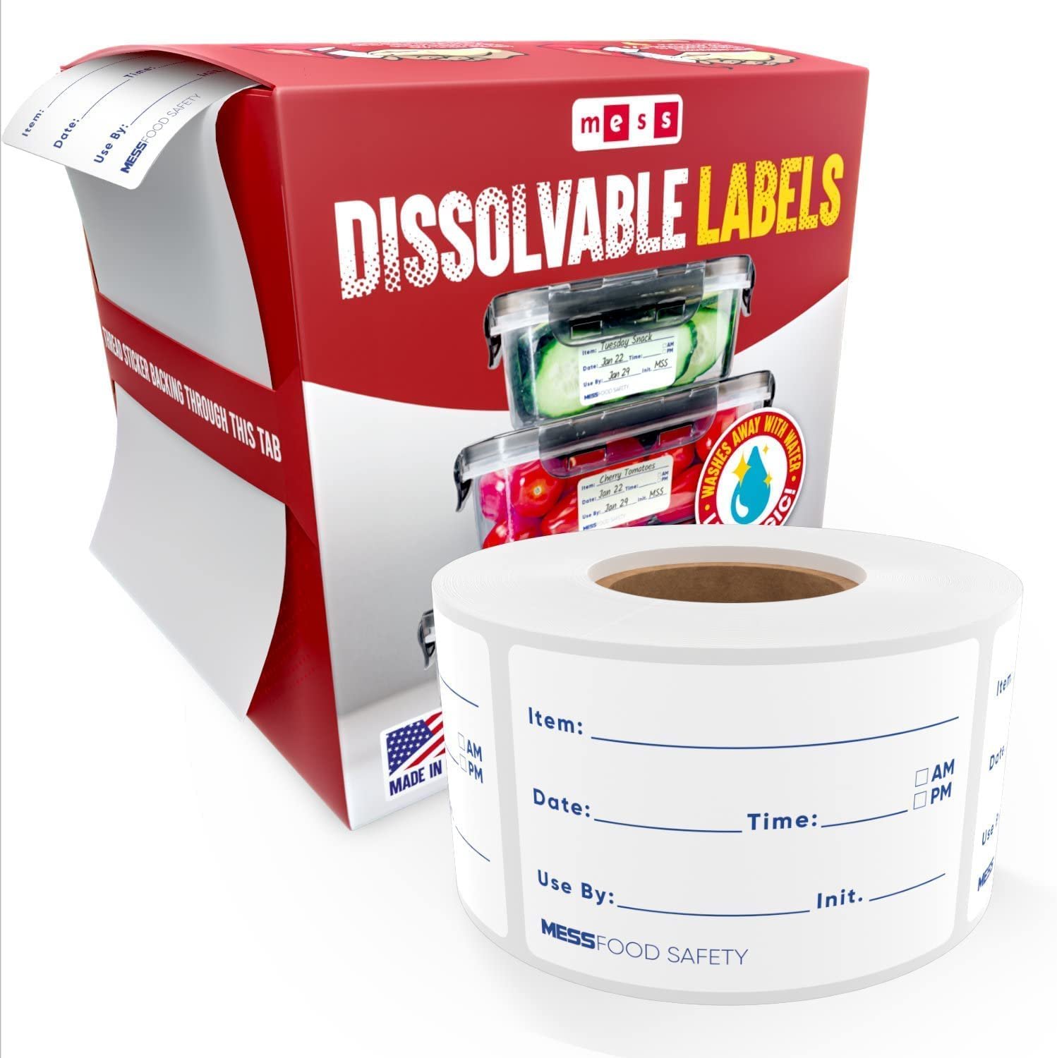 MESS Dissolvable Food Labels for Containers - Dissolves in Quick in ...