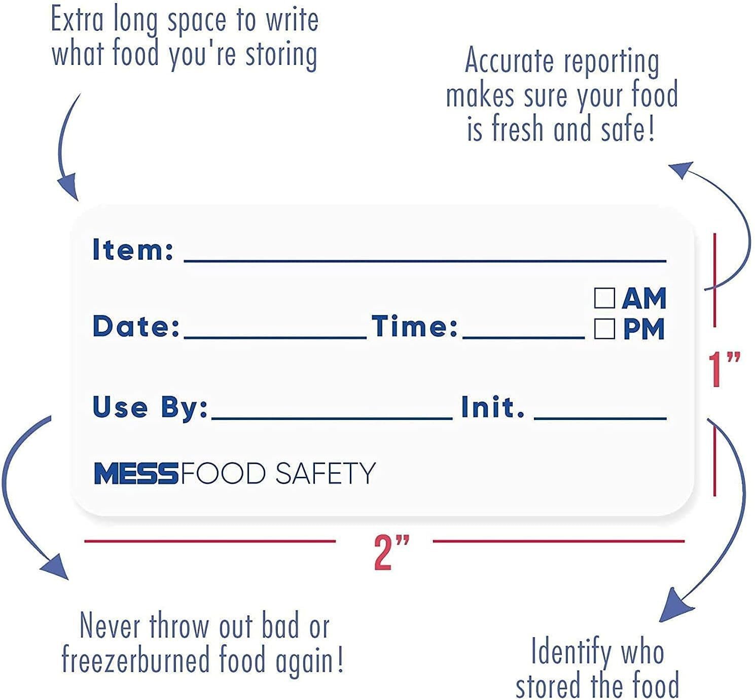 MESS Dissolvable Food Container Labels - 200/Roll - Multiple Sizes | eBay