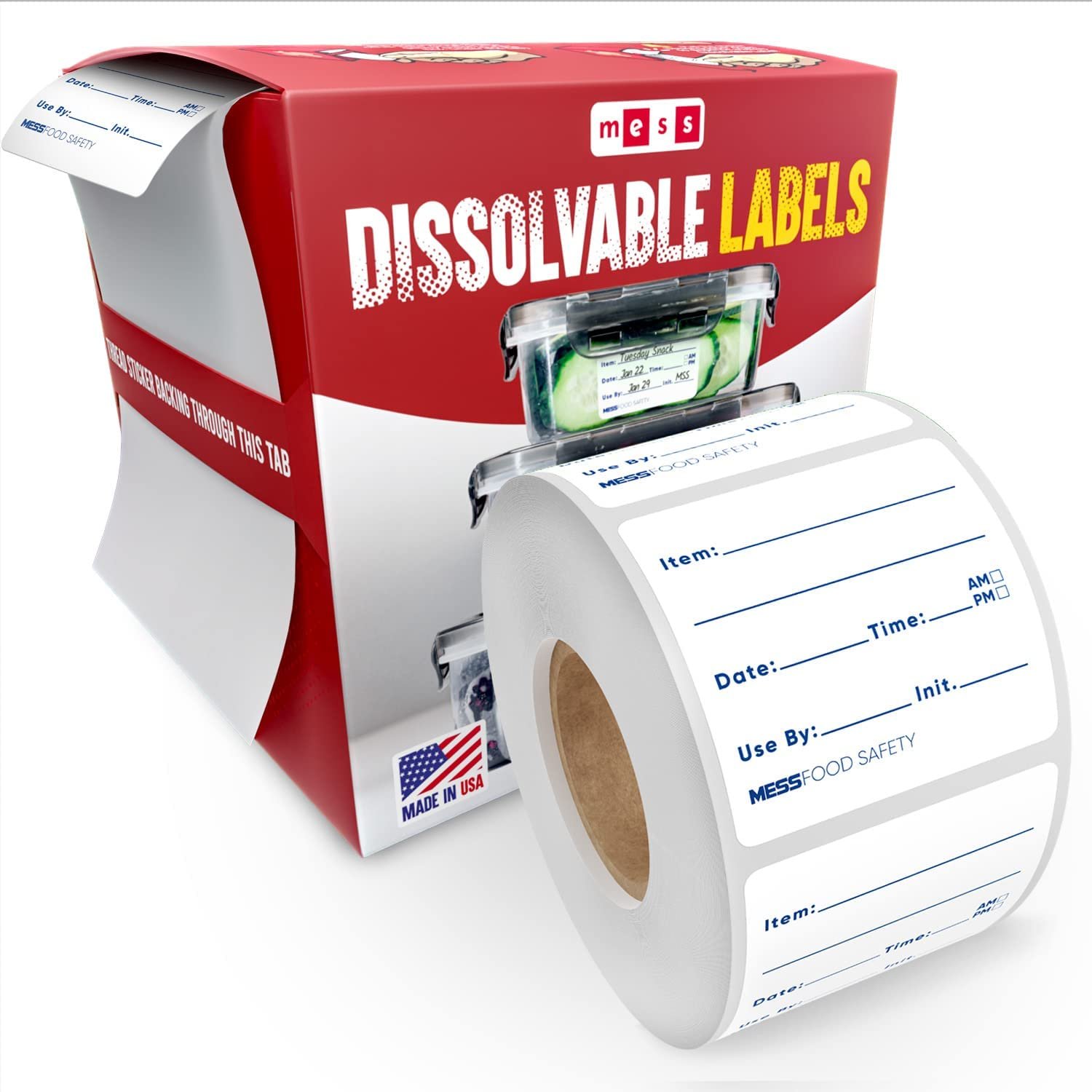 MESS Dissolvable Food Labels for Containers - Dissolves in Quick in ...