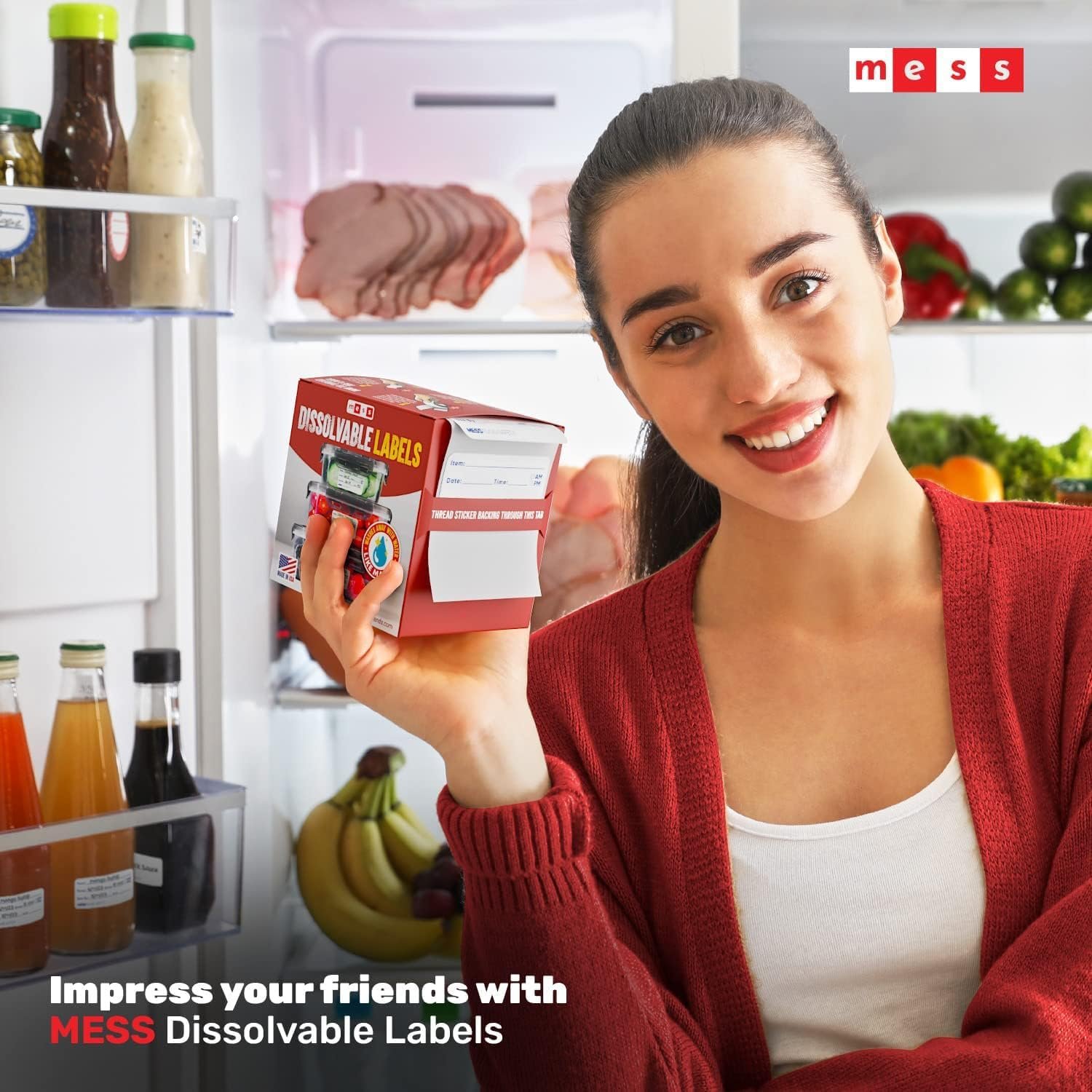 MESS Dissolvable Food Container Labels - 200/Roll - Multiple Sizes | eBay