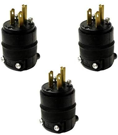Leviton 515PR 15 Amp 125 Volt, Straight Blade Rubber Plug, NEMA 5-15P ...