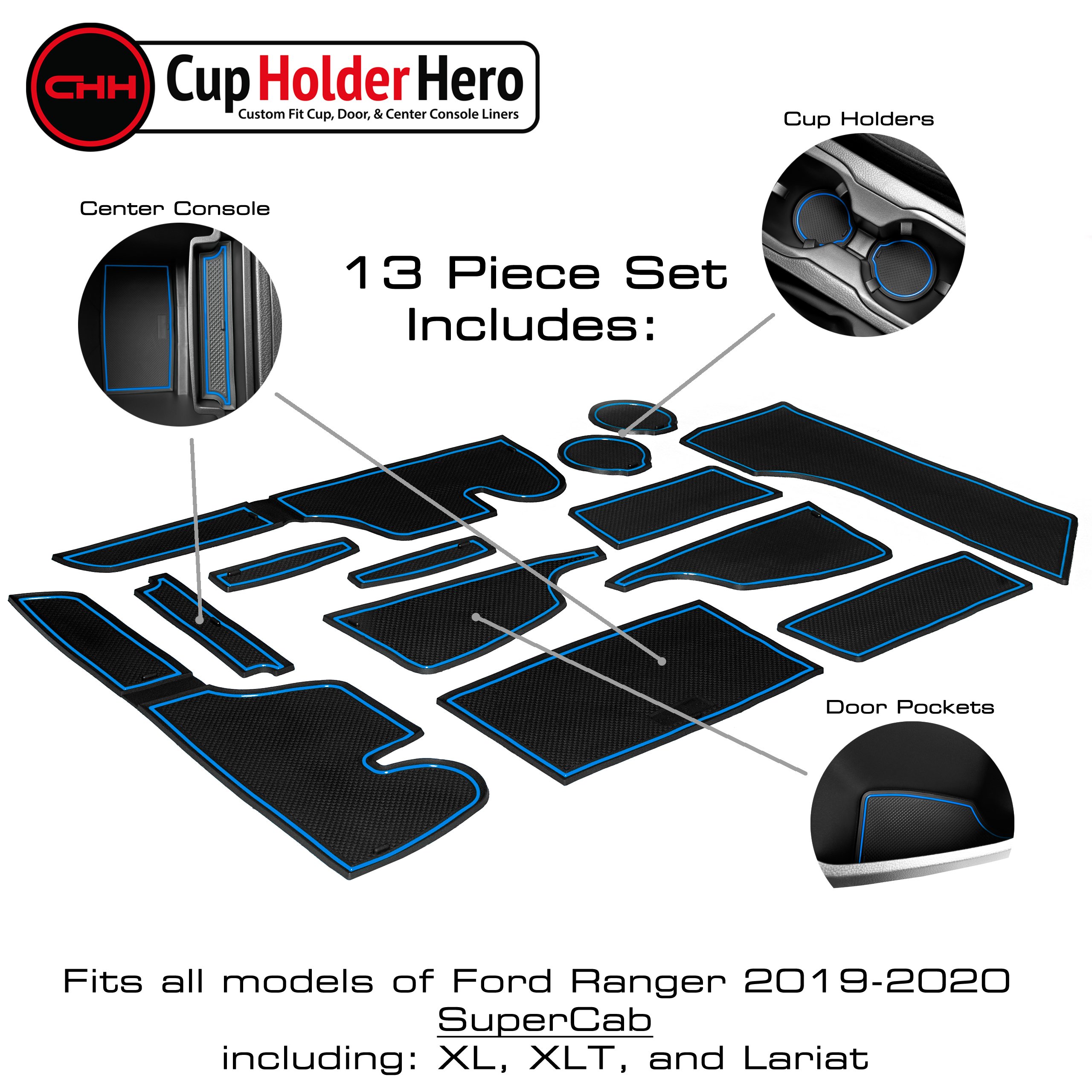 CupHolderHero Ford Ranger 2019-2021 Liner Accessories | eBay