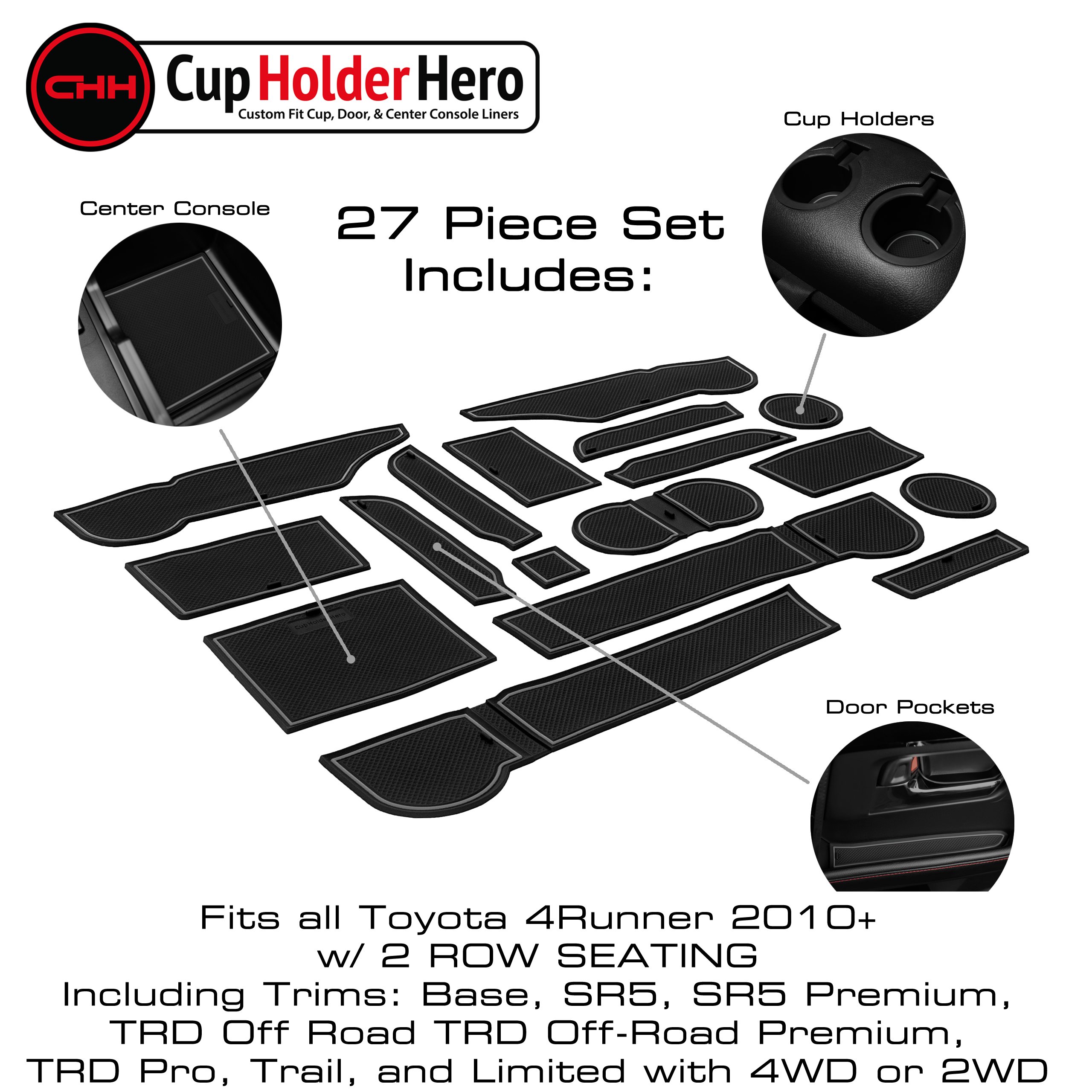 CupHolderHero Toyota 4Runner 2010-2022 Liner Accessories | eBay