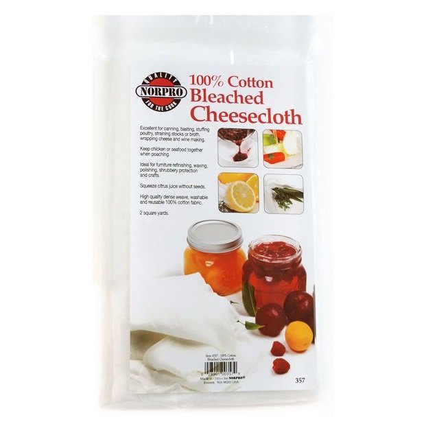 Norpro 2yds 100% Cotton Bleached Cheesecloth - Cheese Canning Straining ...