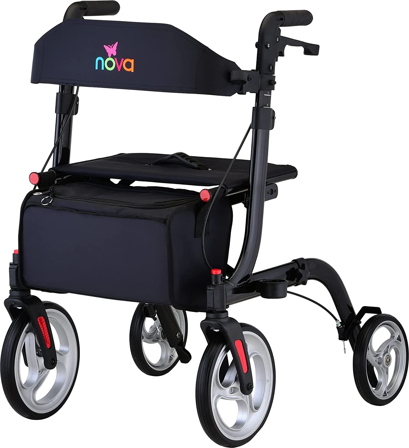 NOVA Medical Products Express Rollator Walker, Large 10” & 8” Wheels, Compact... | eBay