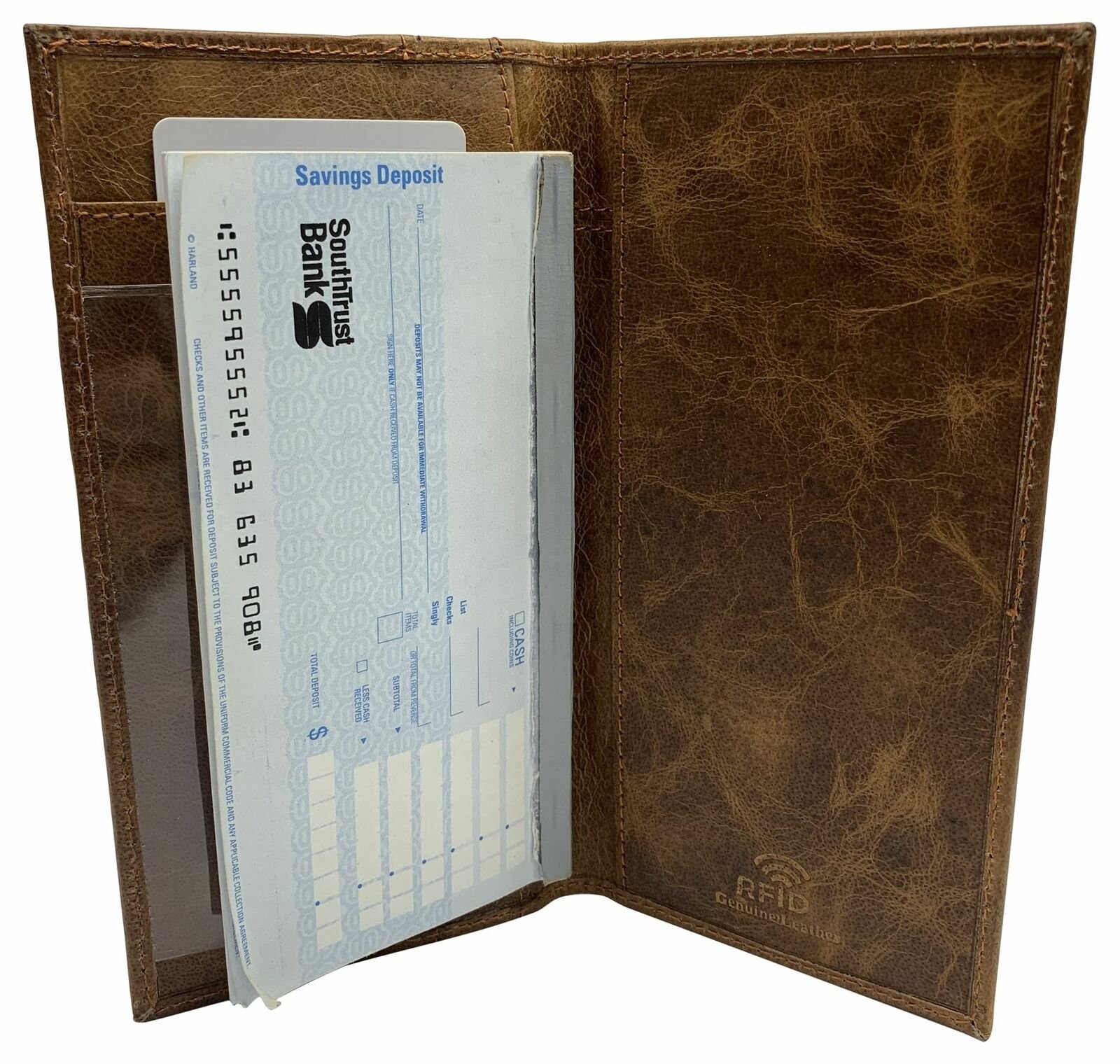 Genuine Leather Checkbook Cover For Men & Women Checkbook Holder Wallet ...